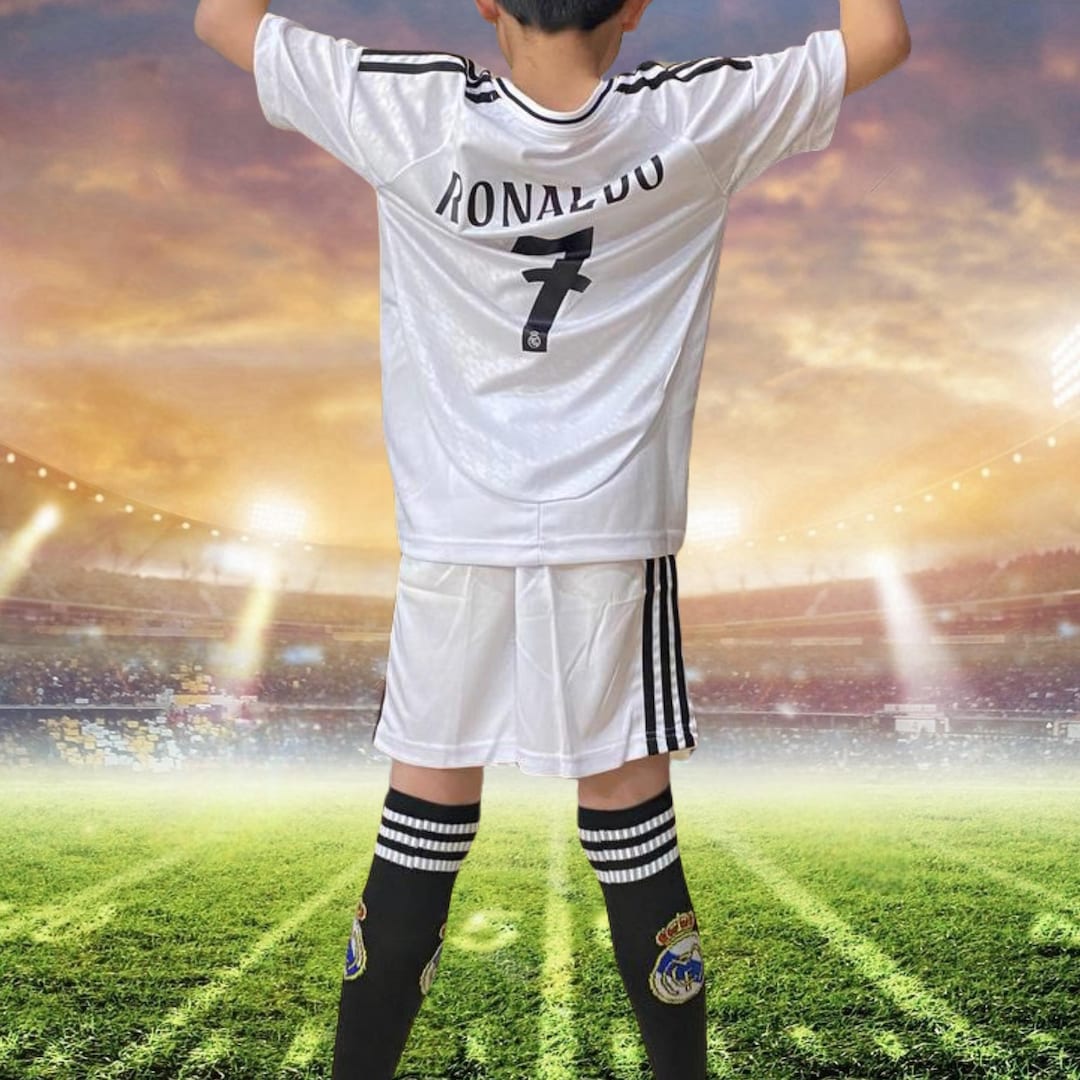 7 Ronaldo White Special Edition Soccer Jersey Kit Shorts With Socks Set ...