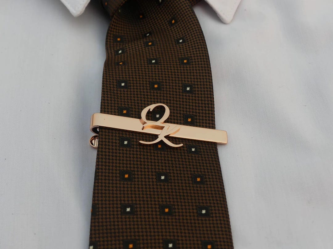 Tie Clip Custom Tie Clip Groomsmen Gifts Initial Tie Clip Groomsmen ...