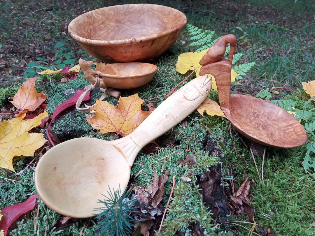 Native American Spoon REPRODUCTION Ladle Bowl Drinking Cup Burl Carving ...