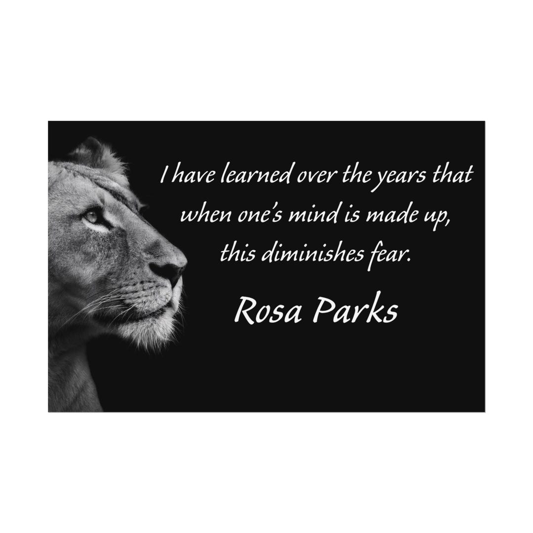Motivational Rolled Posters, Inspirational Wall Art, Rosa Park Print ...