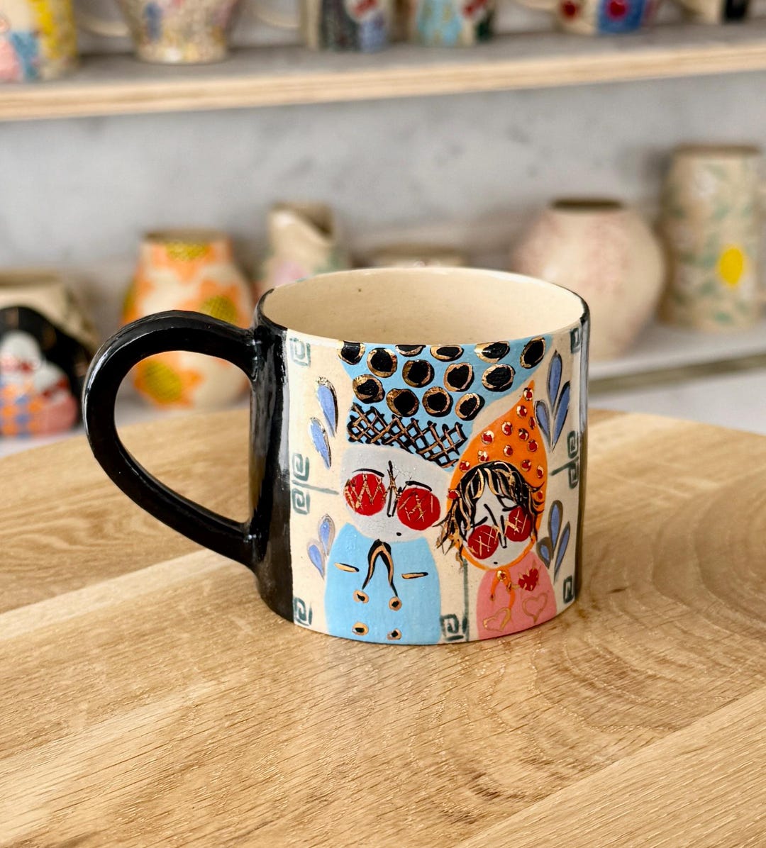 Handmade Ceramic Mug Art Painted - Handmade Ceramic Mug - 200ml ...