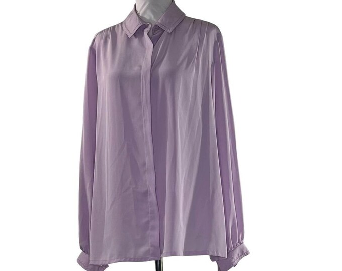 Vintage 80s Halston III Purple Lavender Blouse M/L - Etsy
