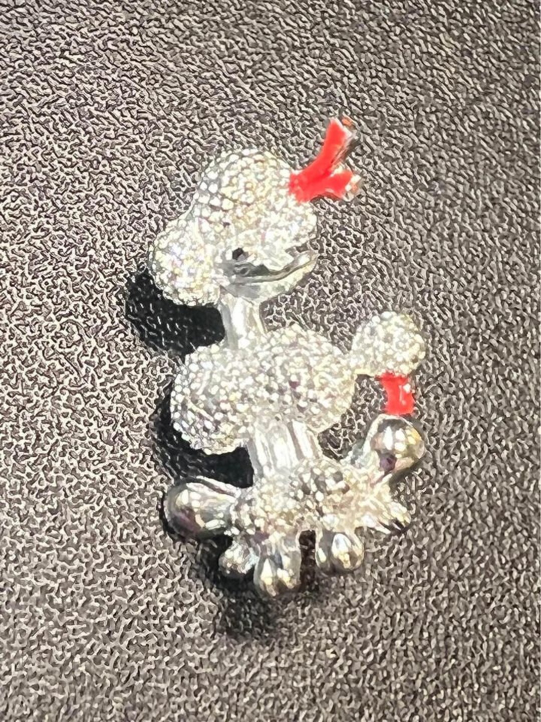 Vintage 50s Silver Tone Red Enamel Poodle Pin Pendant - Etsy