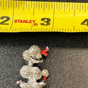 Vintage 50s Silver Tone Red Enamel Poodle Pin Pendant - Etsy