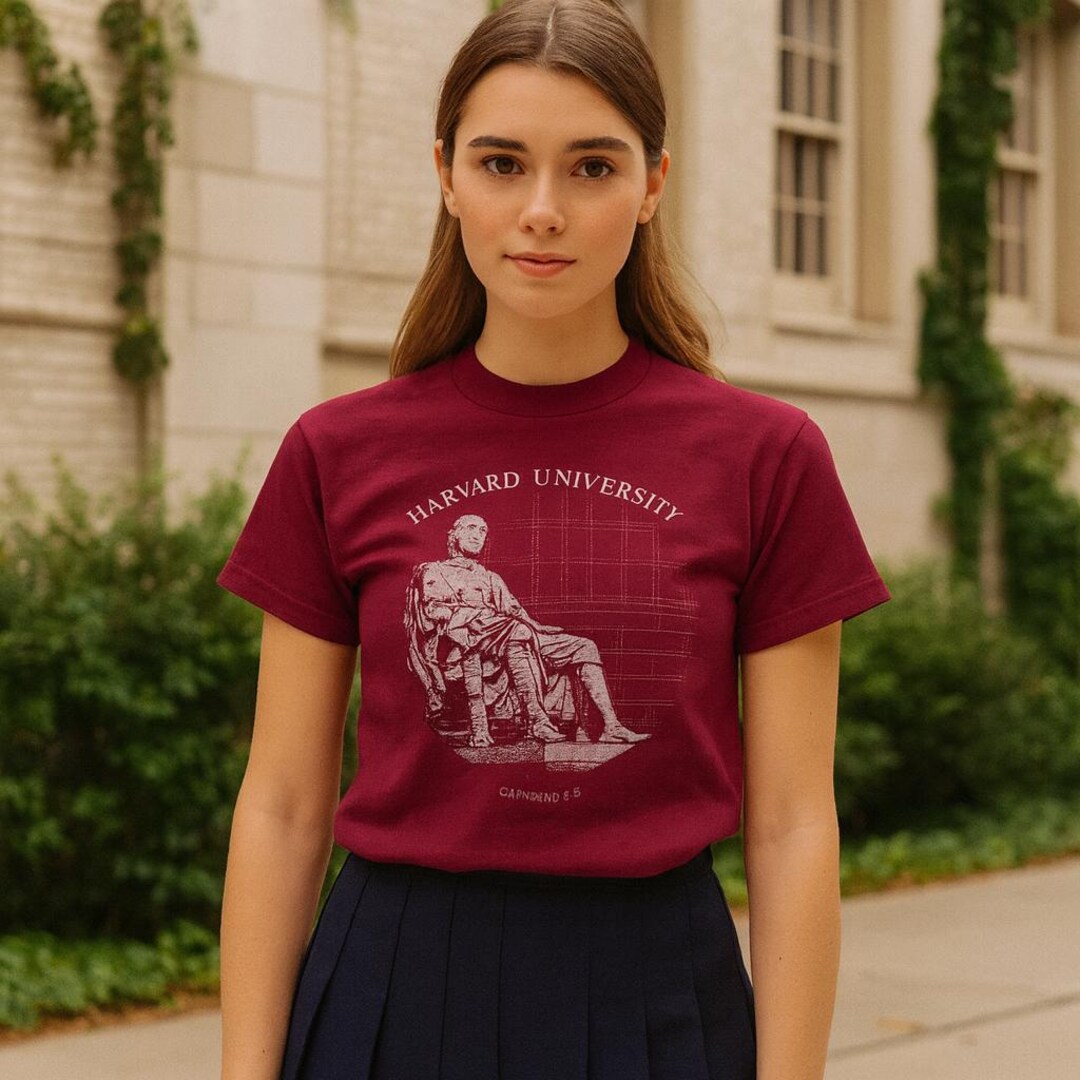 Vintage 1990s Harvard University Collegiate Burgundy Single Stitch Tee ...
