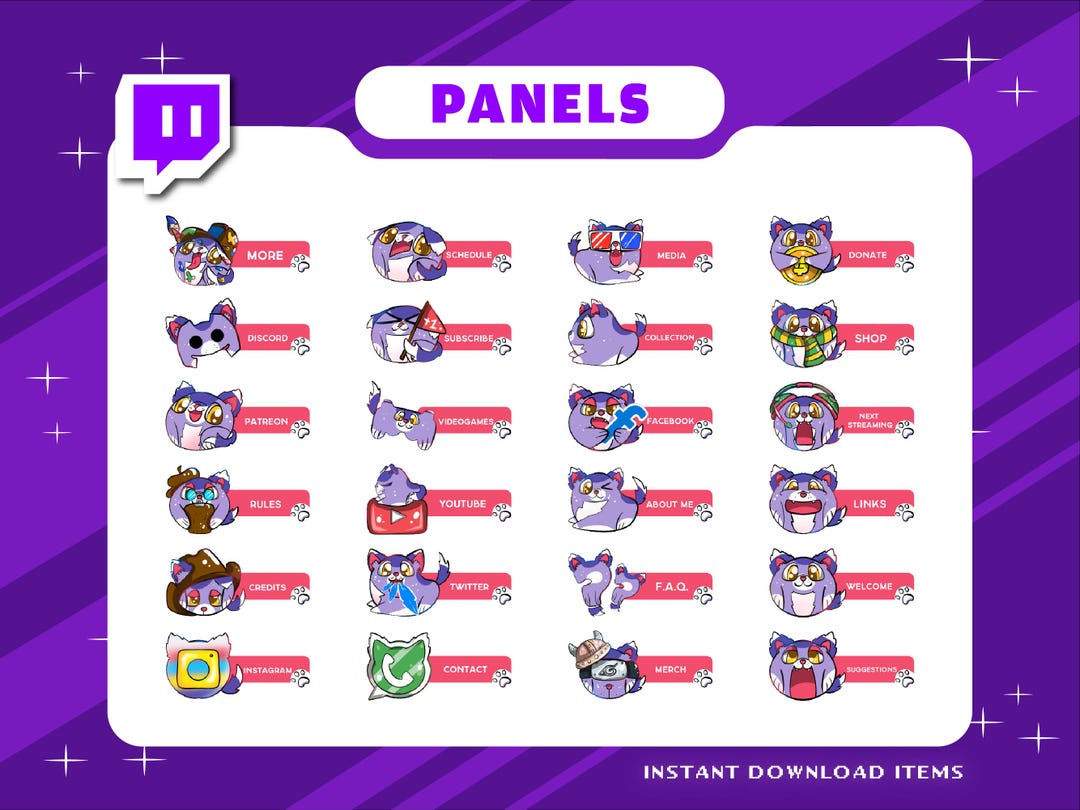 Twitch Panels, Dogball Panels, Anime Panels, Animal Panels, Kawaii ...