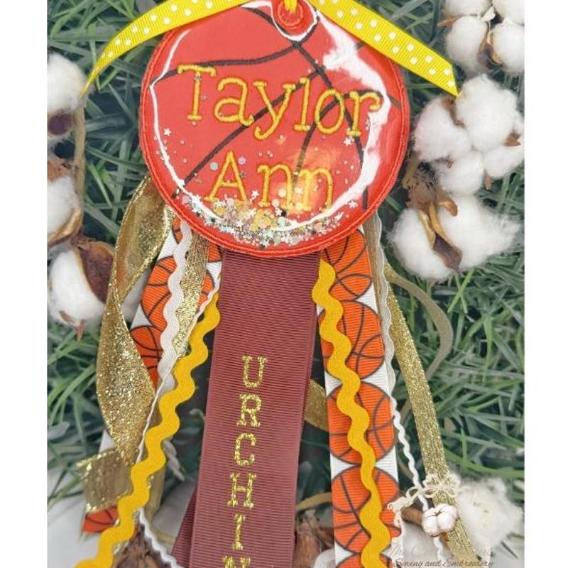 Basketball Embroidery Tag - Etsy