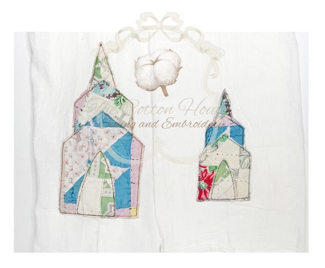 Vintage Church Applique Design: Machine Embroidery Pattern (digital ...