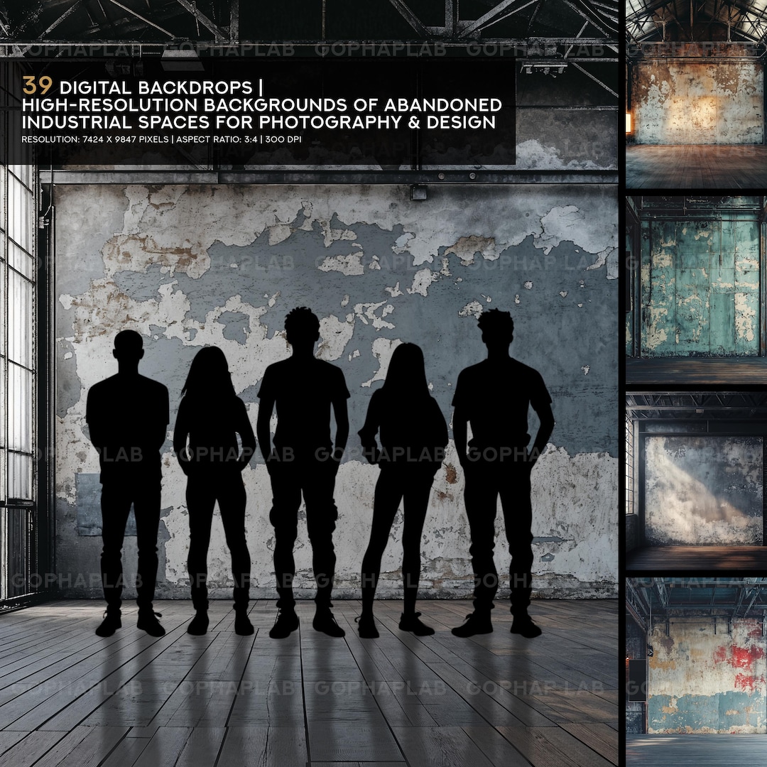 39 Digital Backdrops | Industrial Loft Backgrounds, High-resolution ...