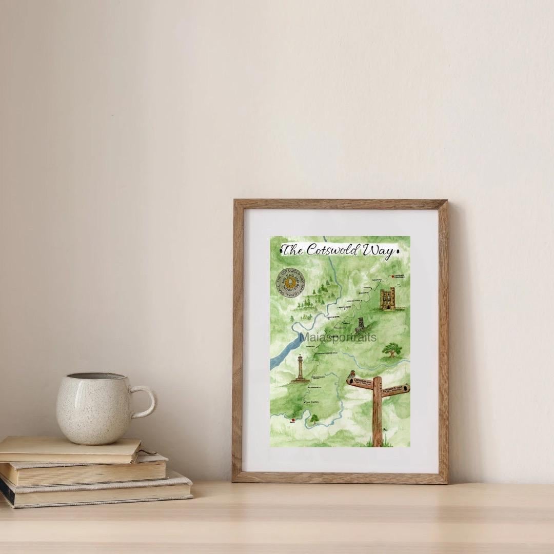 Cotswold Way | Map | Postcard | Print | Souvenir | Cotswolds ...