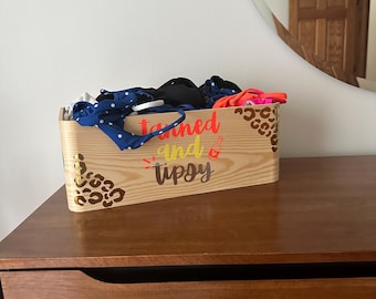Customized Small Bikini Box, Handmade Crate, Bathing Suit Organization ...