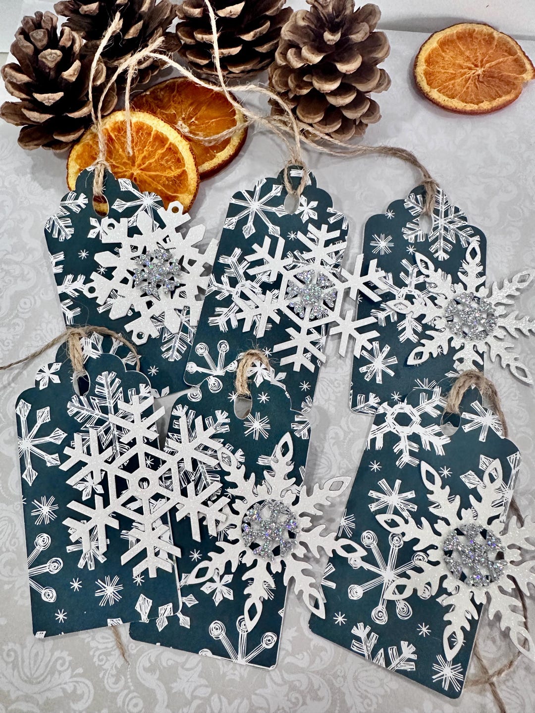 Christmas Snowflake Gift Tags. Set of 12 Beautifully Decorated Tags ...