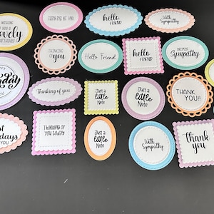 Card Sentiment Mounted Embellishments. Variety Pack of Sentiments ...