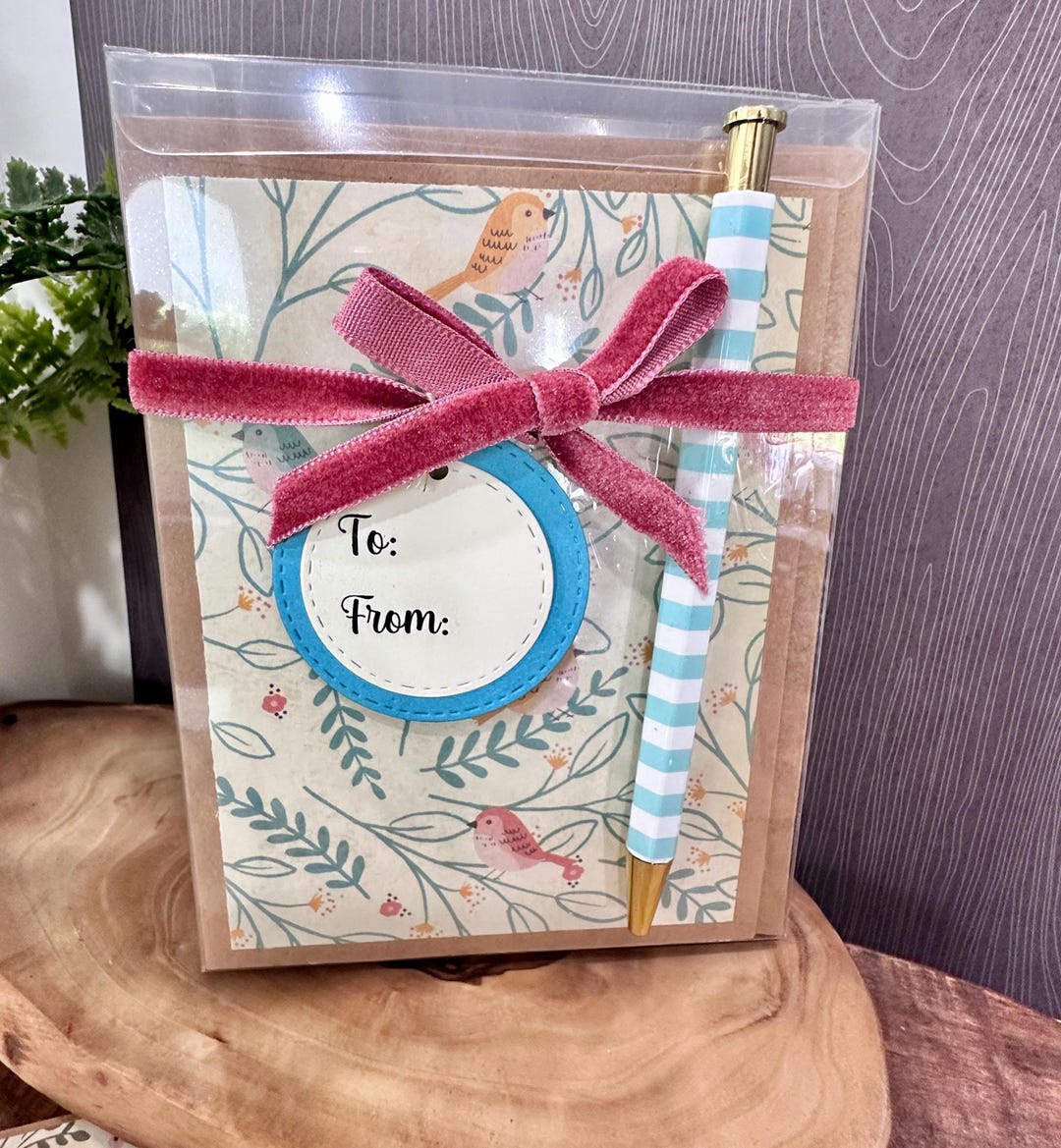 Stationery Set With 8 Handmade Cards, Envelopes, Pretty Pen, Gift Tag ...