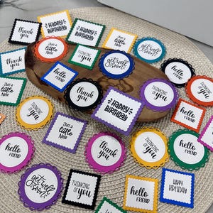 Card Sentiment Mounted Embellishments. Variety Pack of Sentiments ...