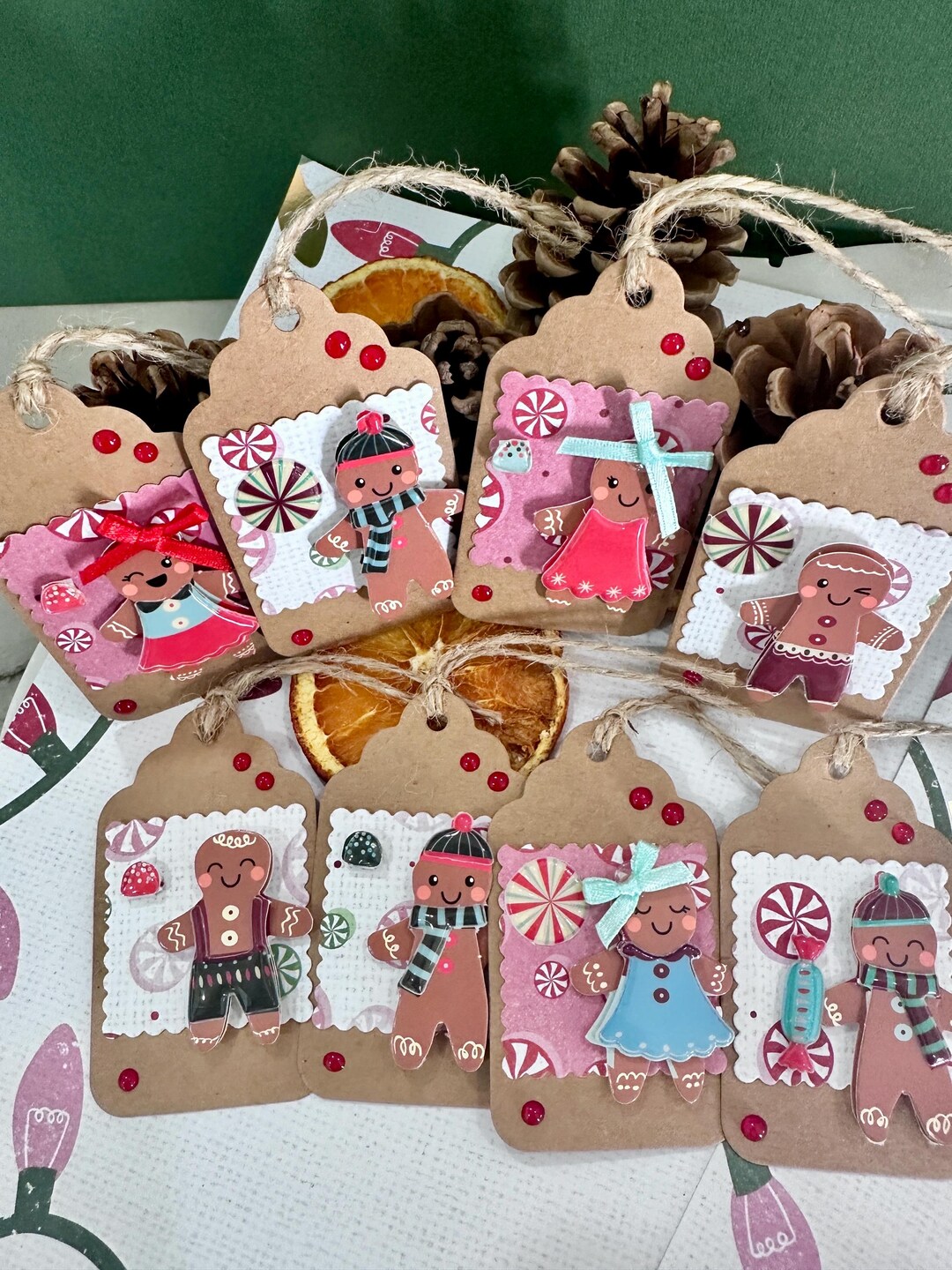 Christmas Gingerbread Gift Tags. Set of 8 Adorable Gingerbread Girl and ...