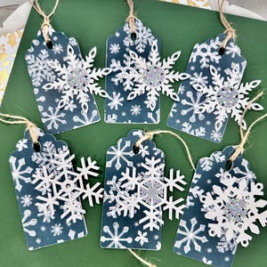 Christmas Snowflake Gift Tags. Set of 12 Beautifully Decorated Tags ...