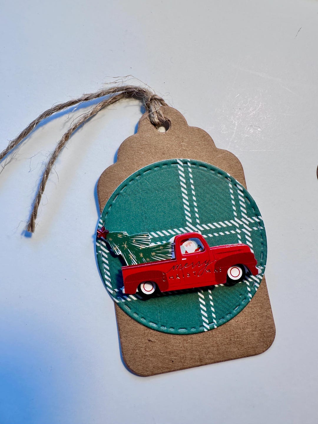 Christmas/holiday Red Truck Gift Tag Set of 10. Heavy Duty Reinforced ...