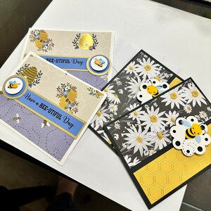 4 Handmade Bee-utifully Designed Cards Good for Any Occassion. Quality ...