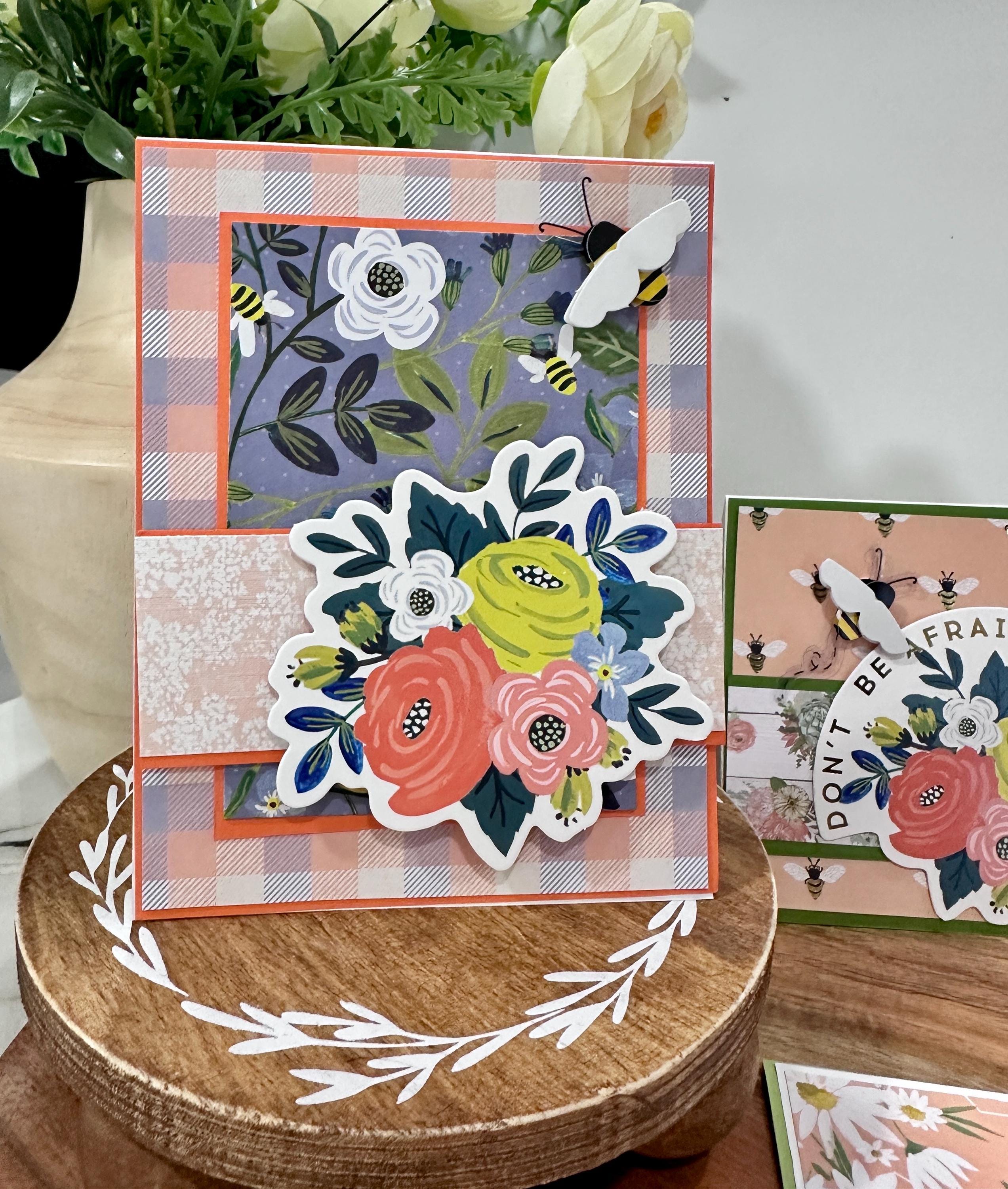 3 Handmade Bee Design Cards With Envelopes. Beautiful Design, Heavy ...