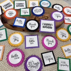 Card Sentiment Mounted Embellishments. Variety Pack of Sentiments ...