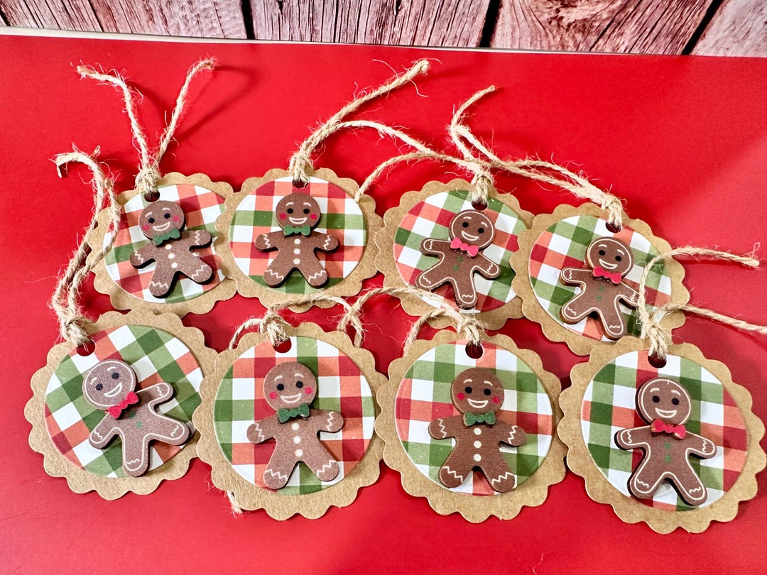 Gingerbread Man Christmas Gift Tags - Set of 8 - Etsy