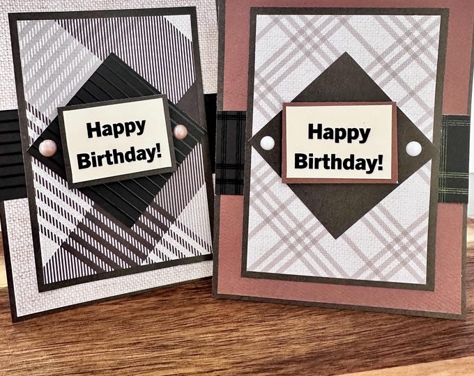 4 Birthday Cards Made With Neutral Colors. Two of Each Design. Great ...