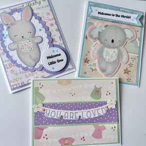 Baby Shower Cards: Handmade Welcome Baby Card Set - Etsy