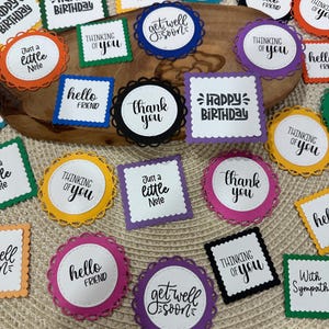 Card Sentiment Mounted Embellishments. Variety Pack of Sentiments ...