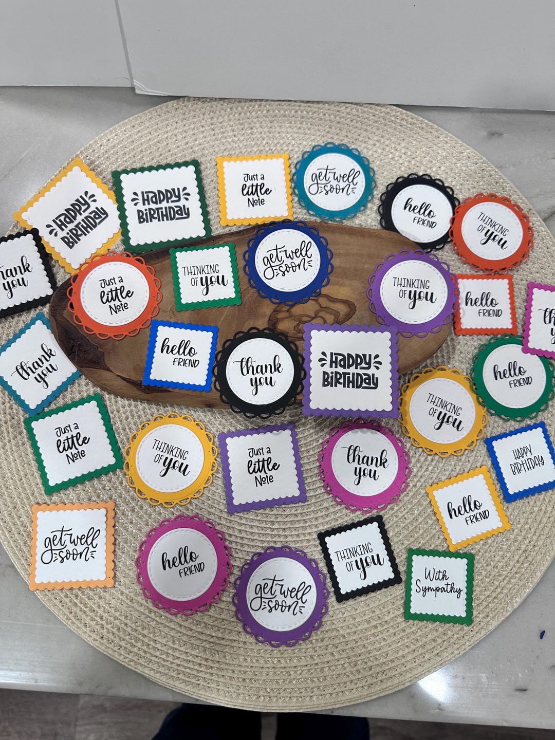 Card Sentiment Mounted Embellishments. Variety Pack of Sentiments ...