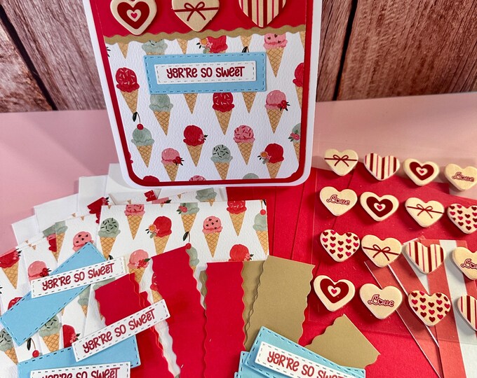 Valentine Card Making Kit: 'you're so Sweet' DIY Set of 6 - Etsy