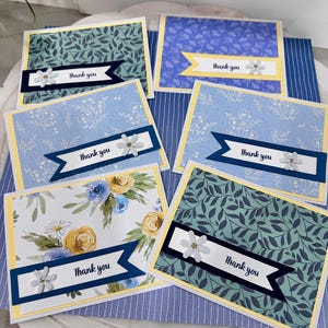 Set of 6 Spring Inspired Thank You Cards. Beautiful Patterns of Paper ...