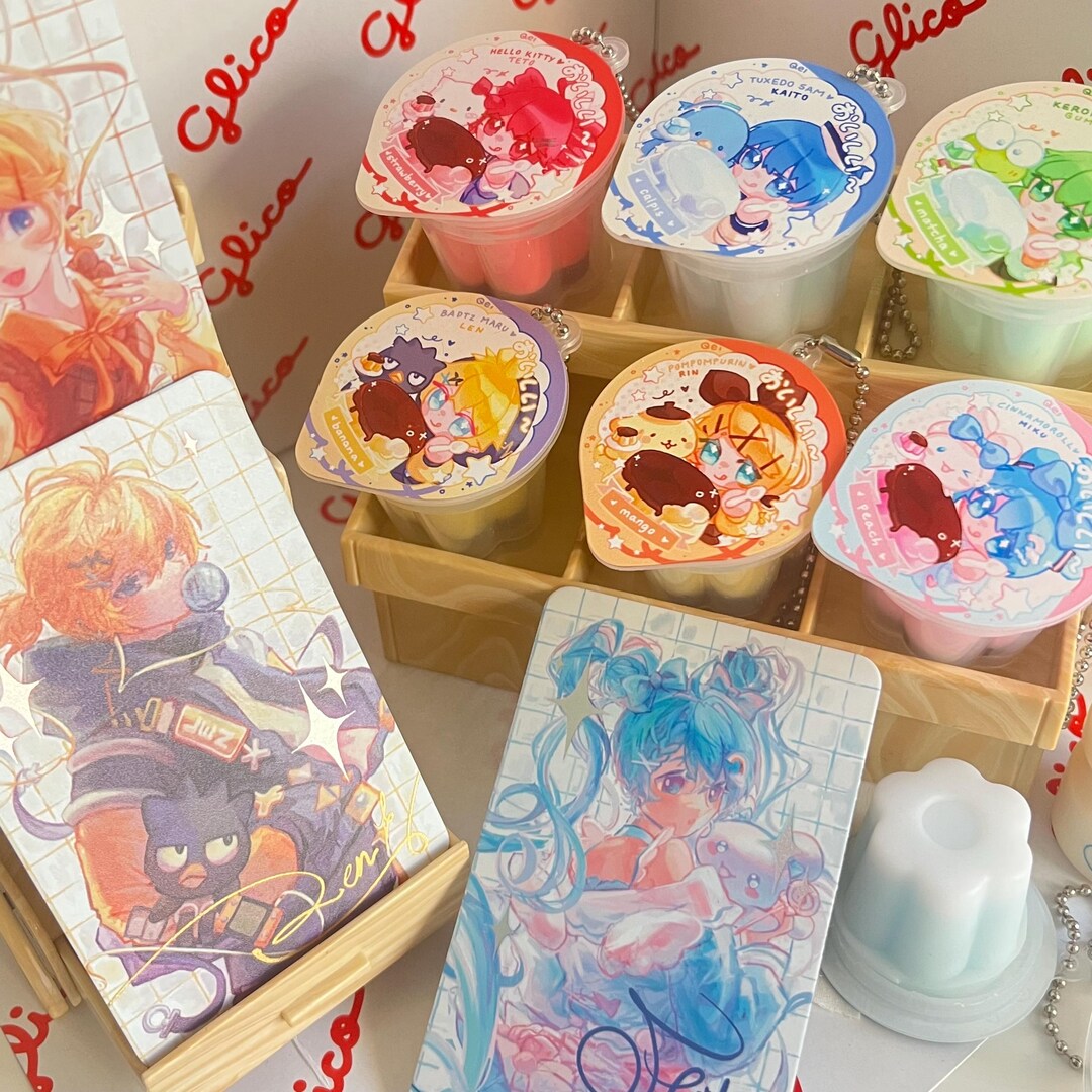 Vocaloid X Sanrio Squishy Jelly Pudding Keychains - Etsy