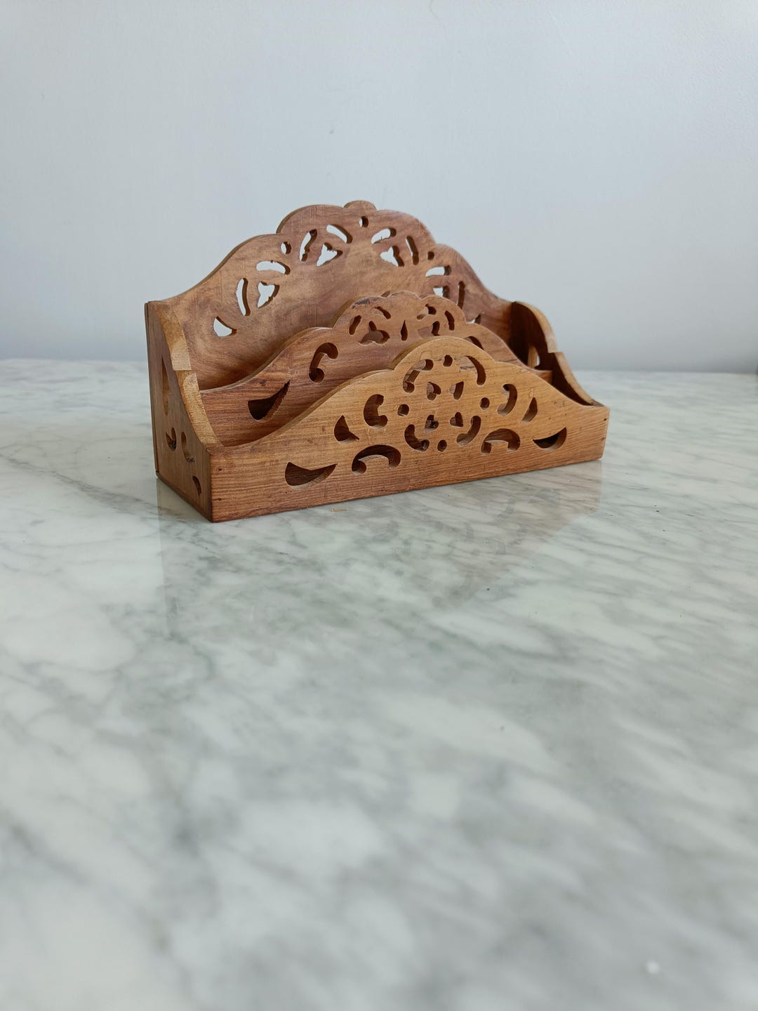 Vintage Floral Fretwork Wooden Letter Rack - Etsy