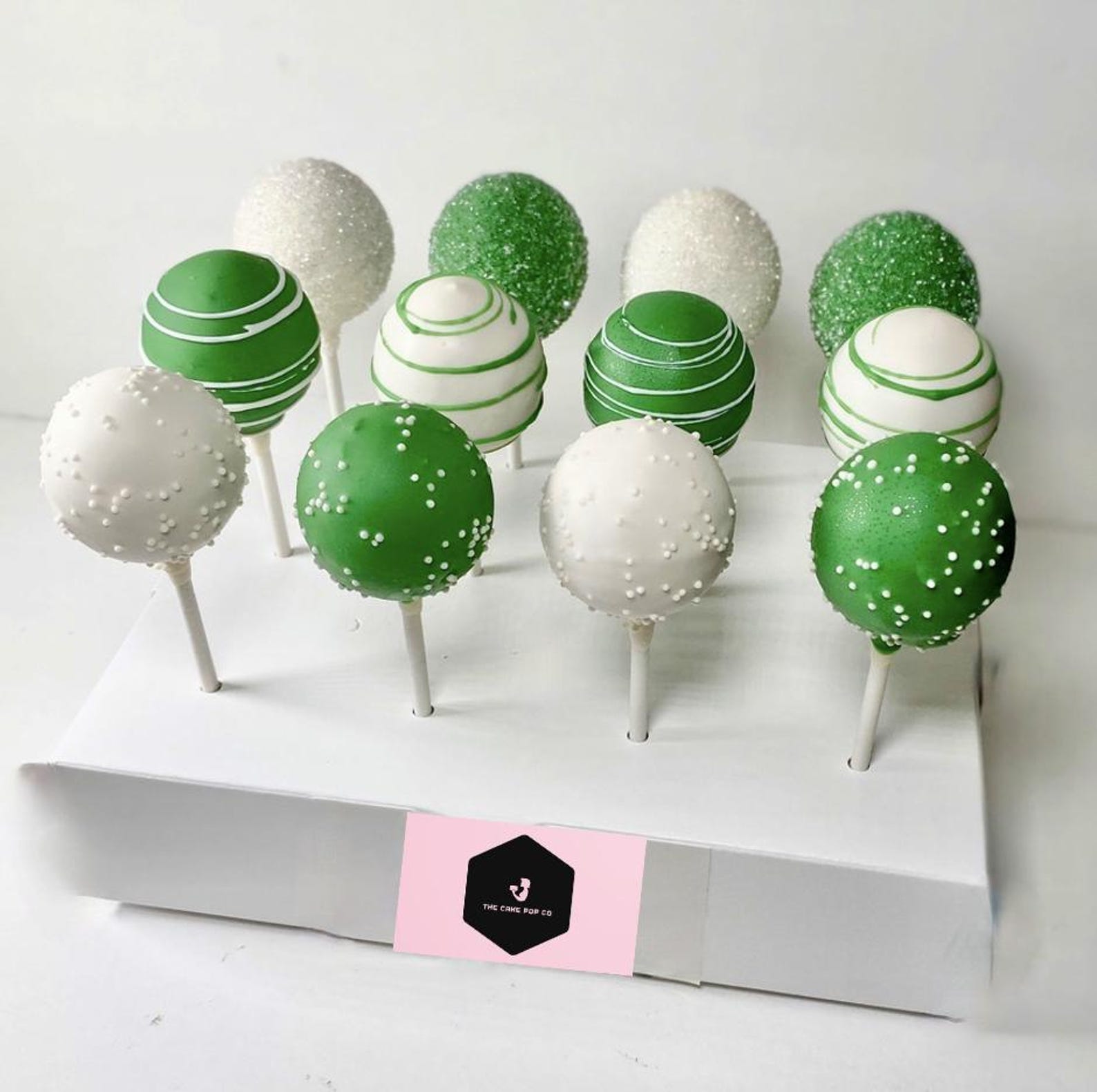 Green & White Cake Pops | St. Patrick's Day Cake Pops | Birthday Gift ...
