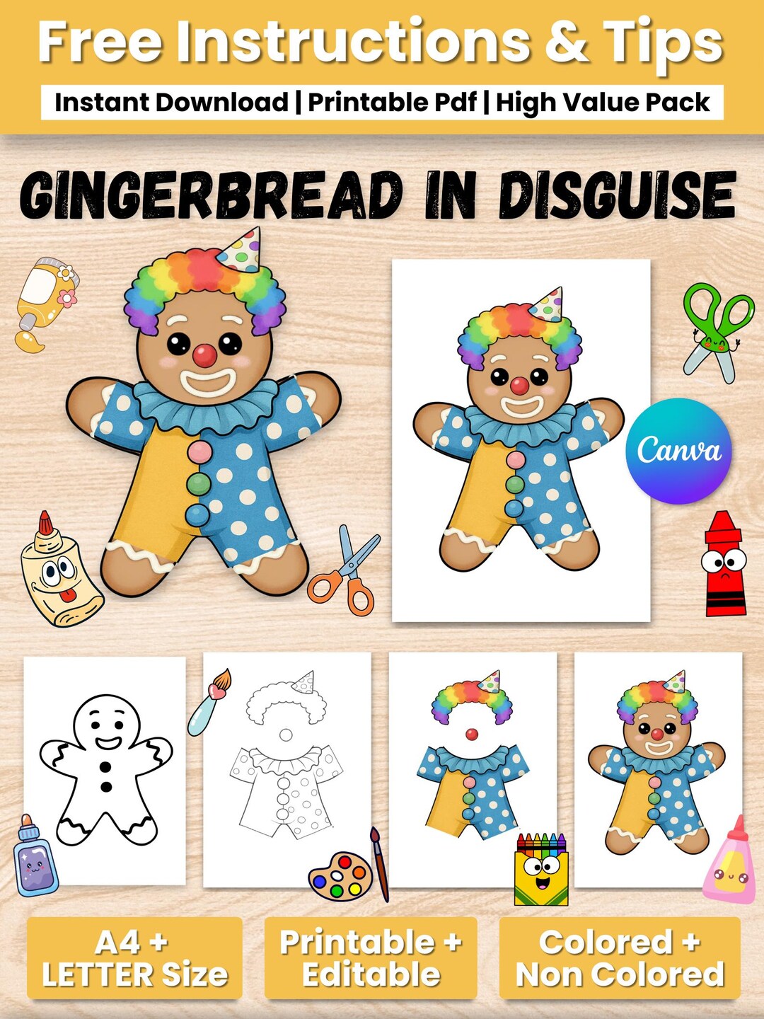 Disguise a Gingerbread Man - Clown Disguise, Gingerbread in Disguise ...