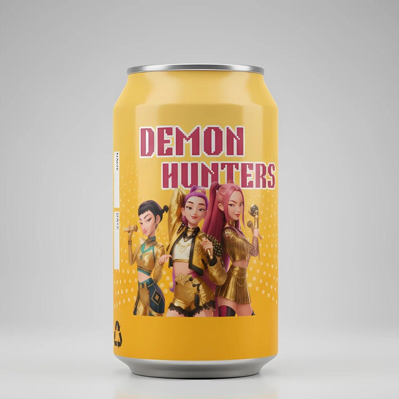 Kpop Demon Hunters, Huntrix Soda Pop Can Labels, Huntrix Can Wrapper ...