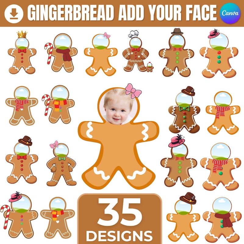 Gingerbread Face - Etsy