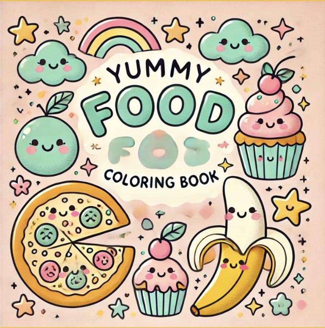 Yummy Food Coloring Book for Kids – Fun, Easy-to-color Pages for Ages 2 ...