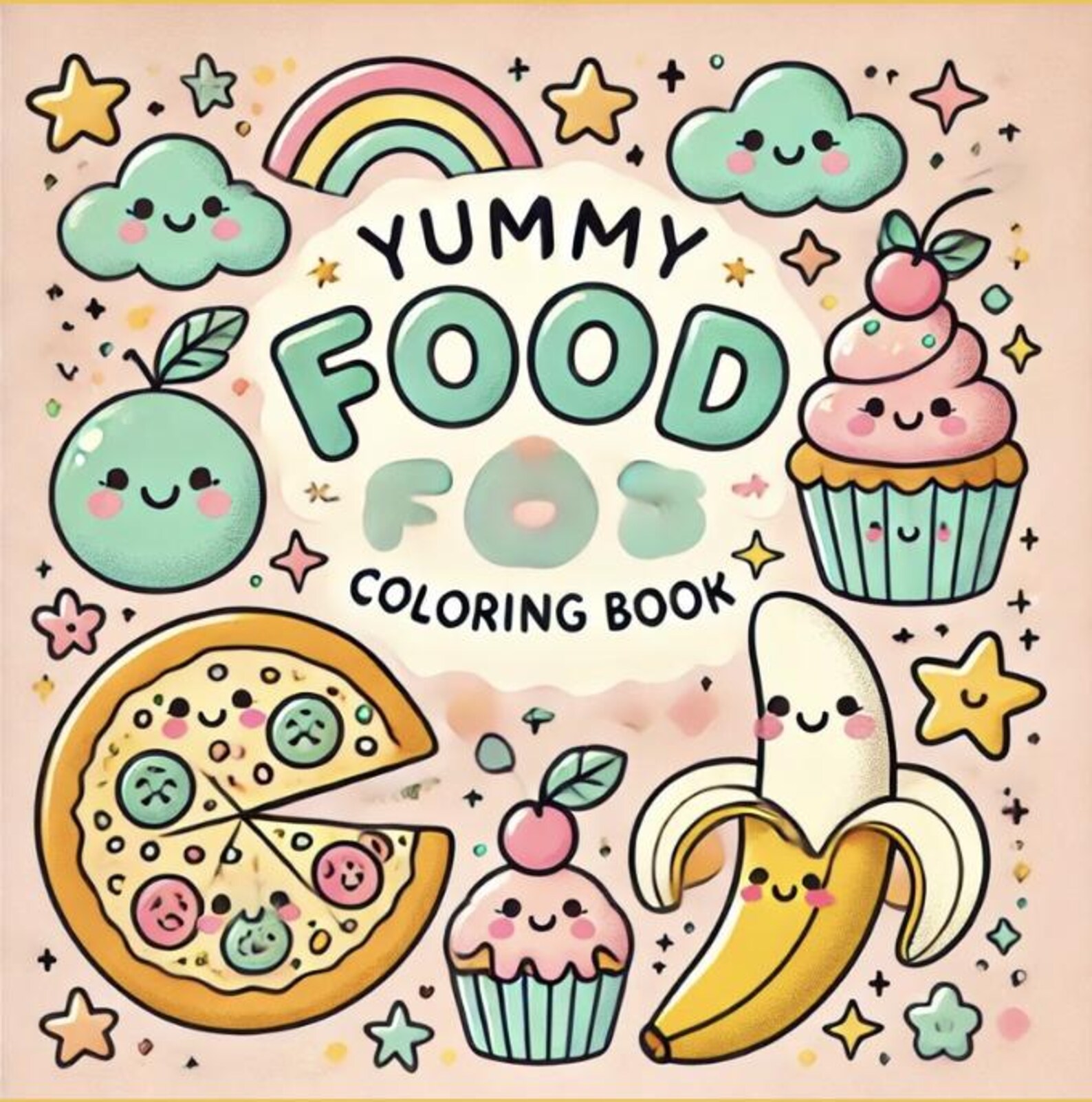 Yummy Food Coloring Book for Kids – Fun, Easy-to-color Pages for Ages 2 ...