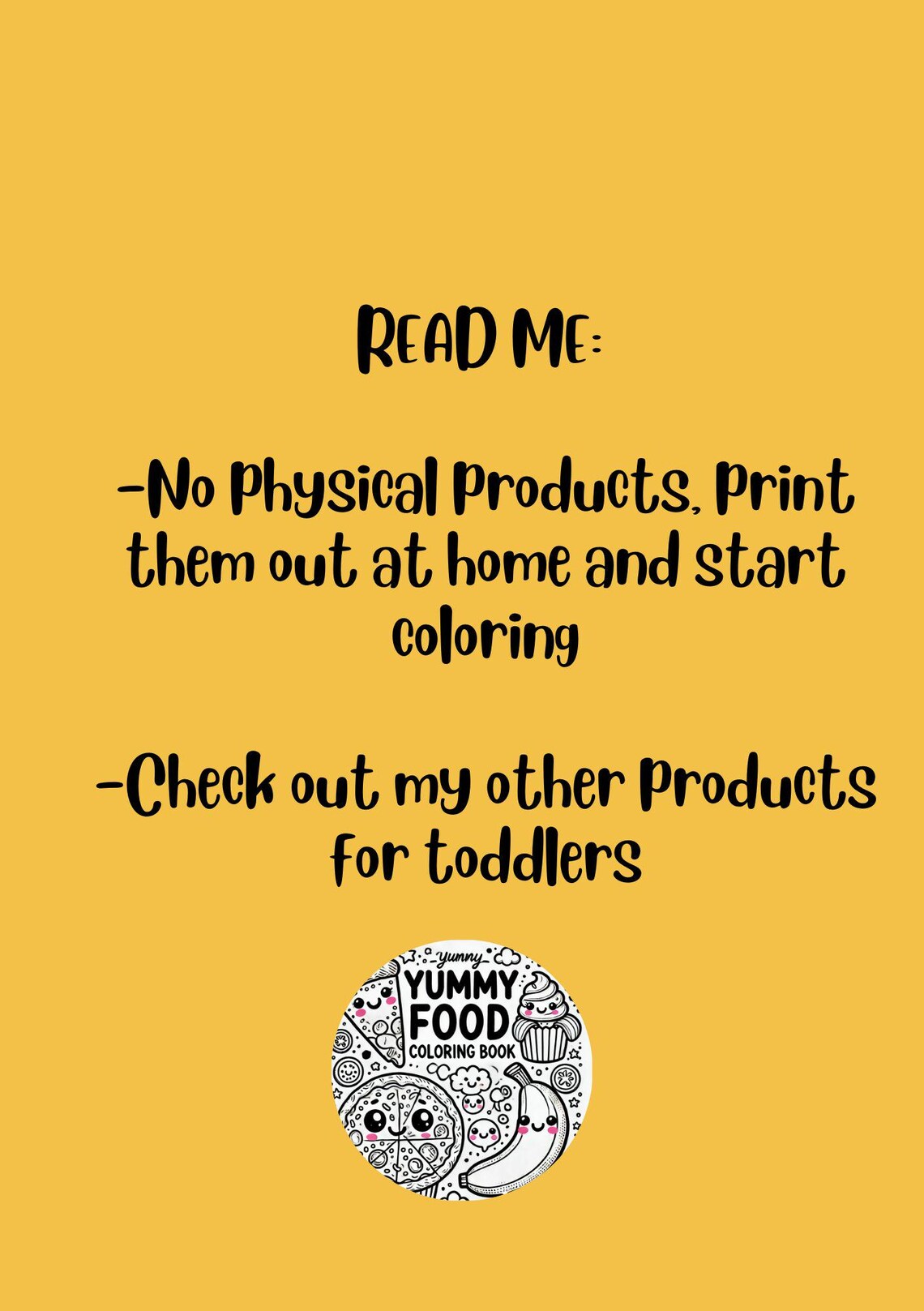 Yummy Food Coloring Book for Kids – Fun, Easy-to-color Pages for Ages 2 ...