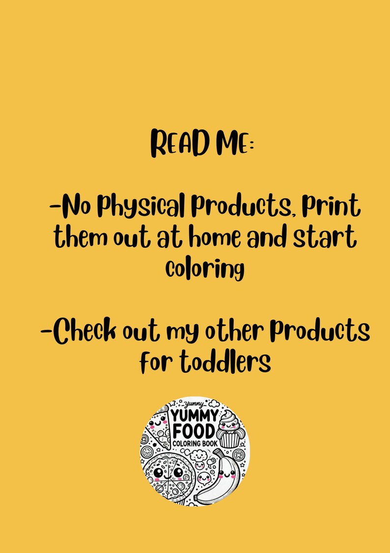 Yummy Food Coloring Book for Kids – Fun, Easy-to-color Pages for Ages 2 ...