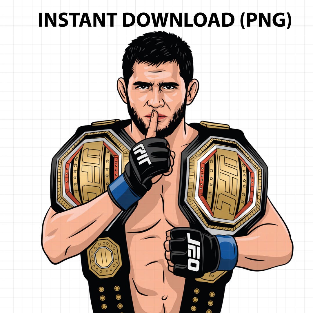Islam Makhachev Champion PNG | UFC Fighter Vector Art | Shush Pose ...