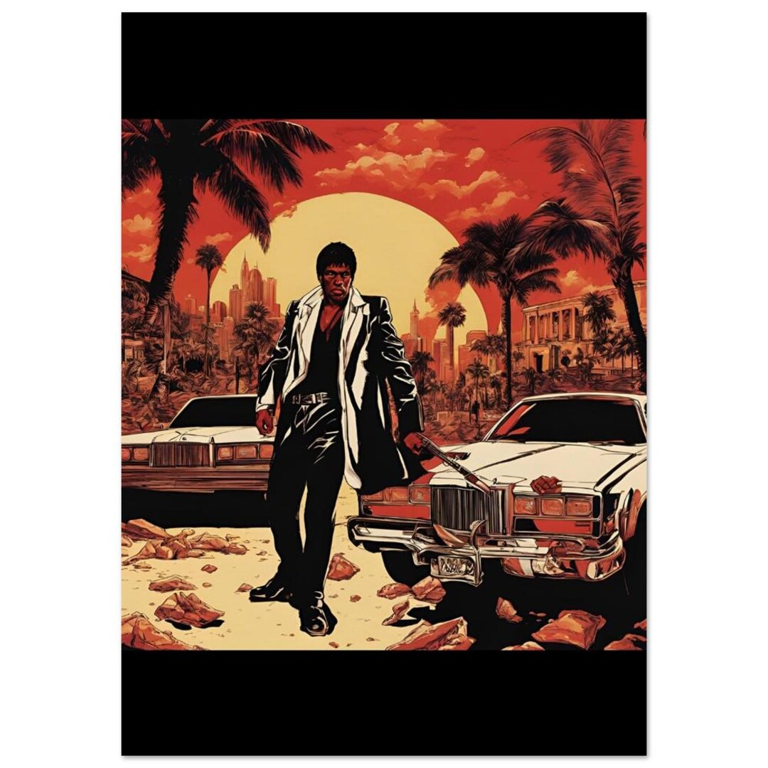 Scarface Movie Poster Wall Art | Luxury Archival Print | Iconic Film ...