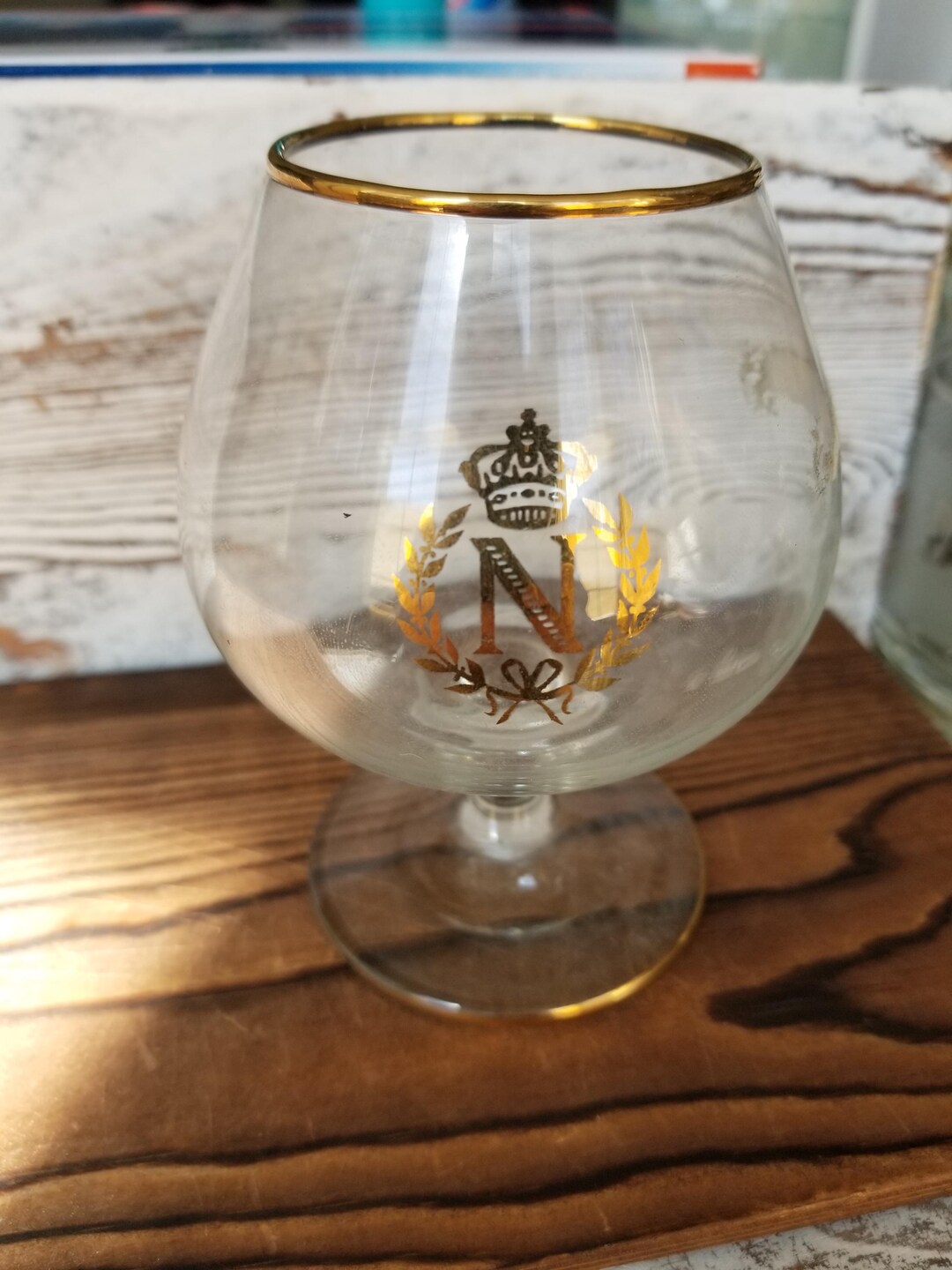 Vintage Fine Crystal Napoleon Gold Crown Brandy Snifter With N and ...