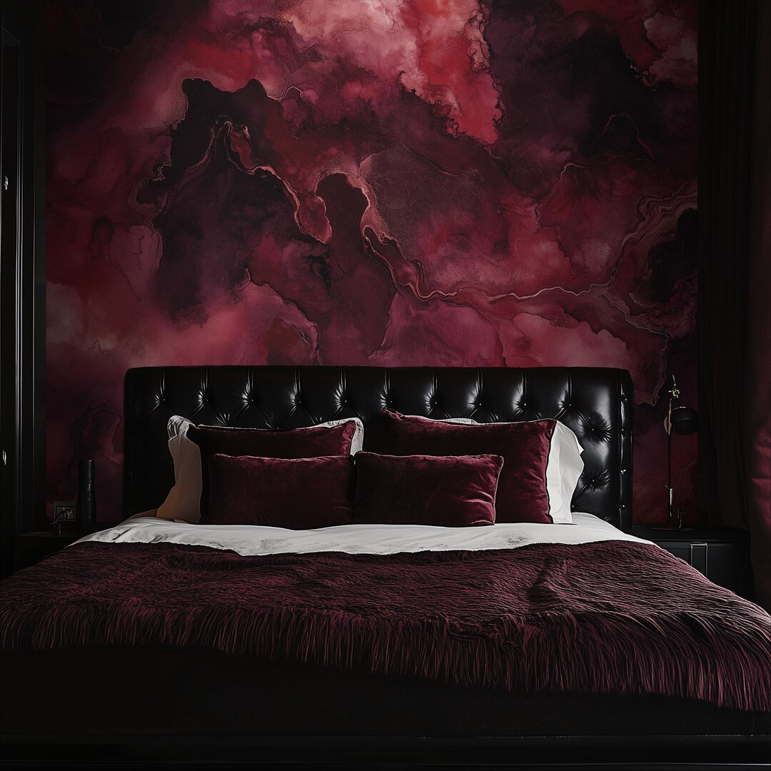 Crimson Abyss Maximalist Wallpaper Mural - Etsy