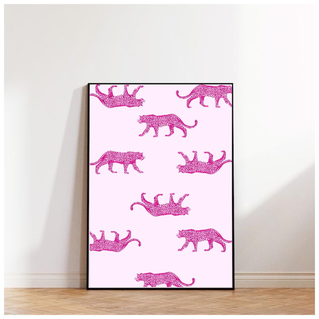Pink Leopard Wall Art. - Etsy