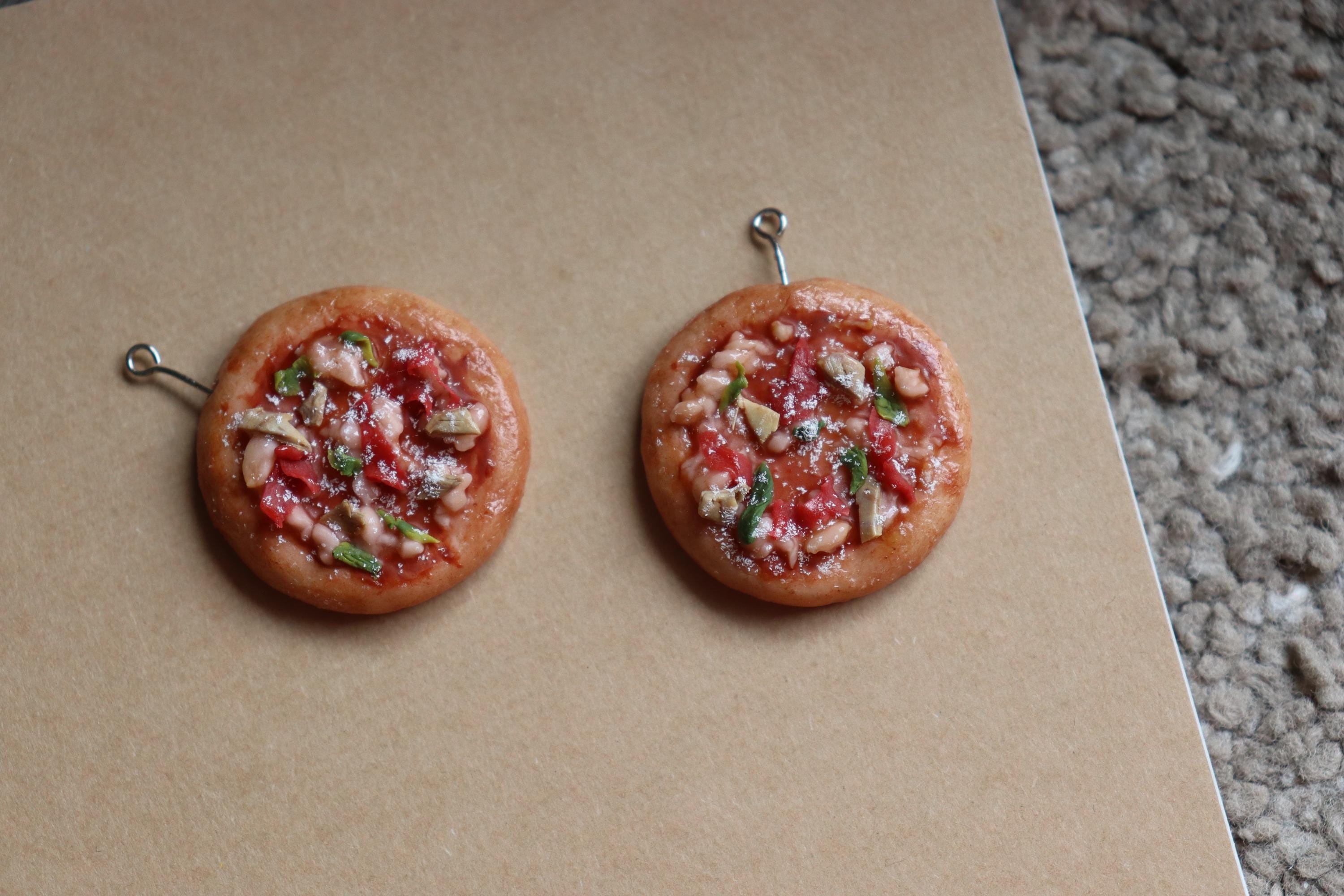 Artisan Italian Pizza - Miniature Food Polymer Clay Keychain Keyring ...