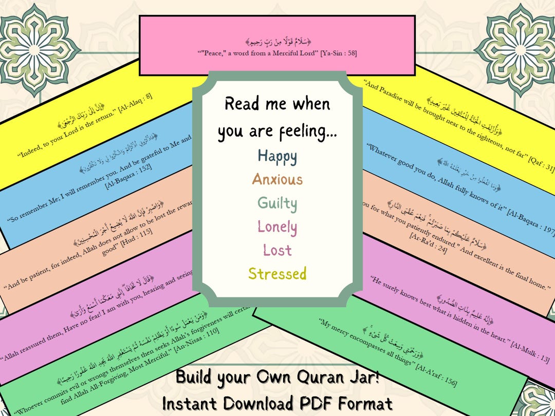Quran Verse Jar: Islamic Reminder Gift (digital Download) - Etsy