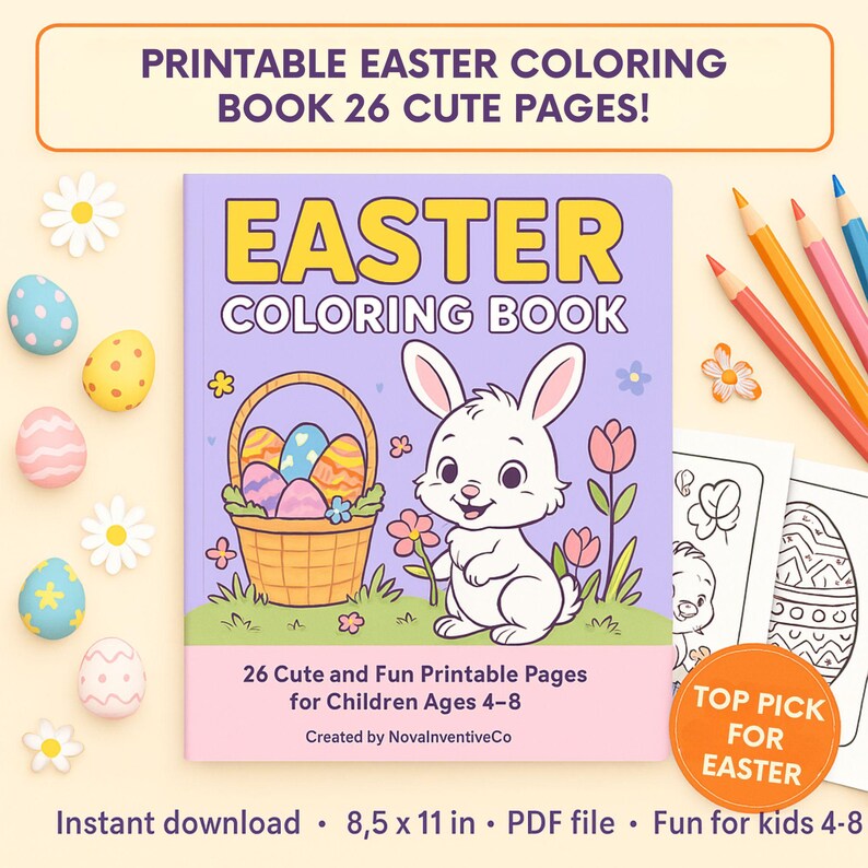26 Easter Coloring Pages for Kids – Bunnies, Chicks, Eggs, Flowers + 7 ...